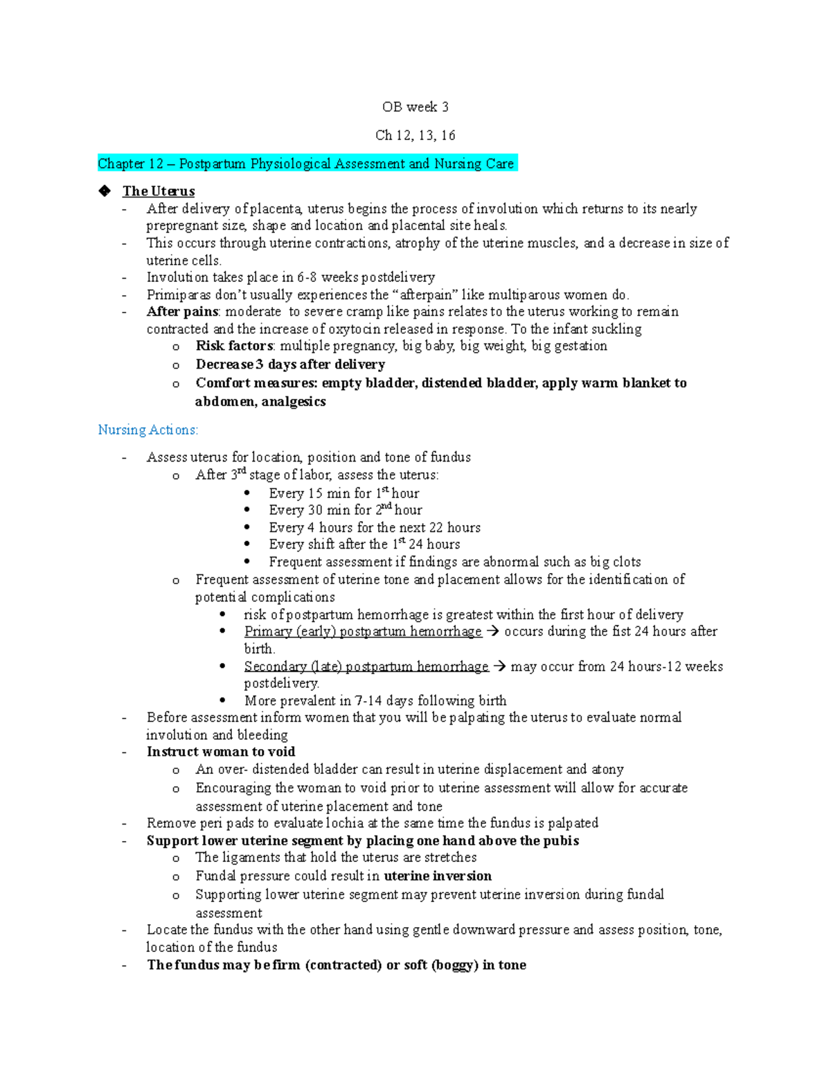 OB week 3 notes- Chapter 12, 13, 16 - OB week 3 Ch 12, 13, 16 Chapter ...