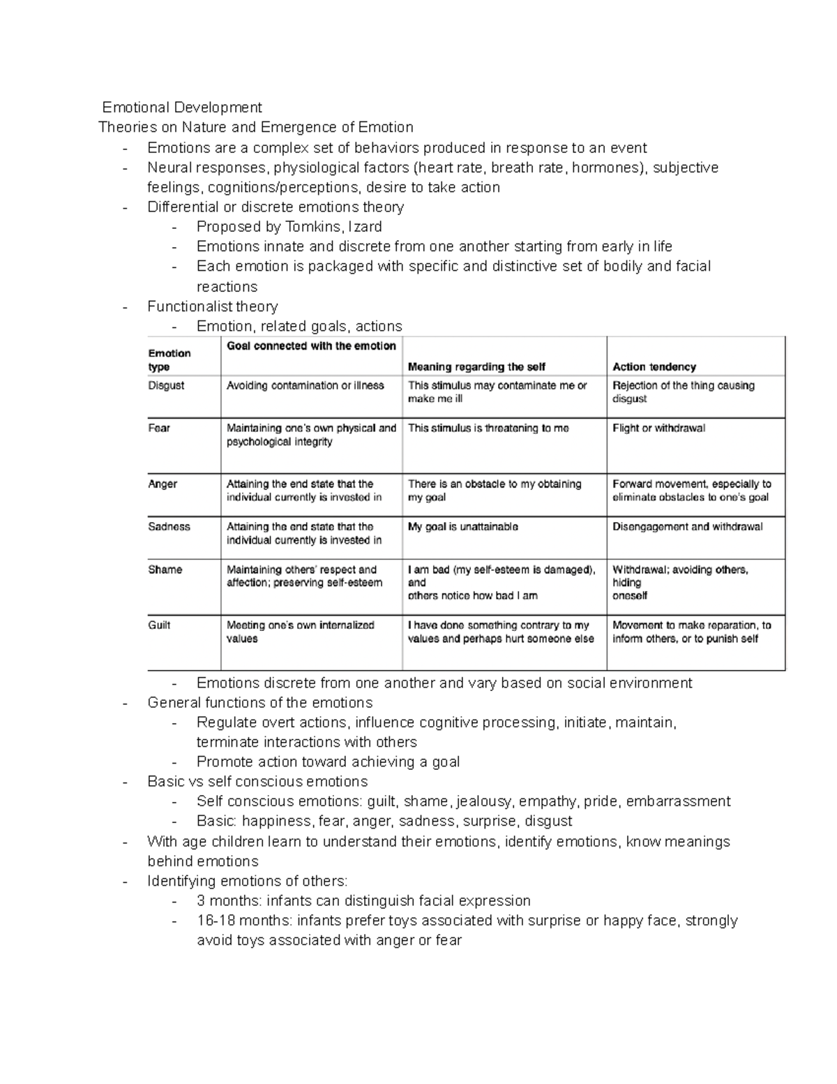 Unit 3 Developmental Psych - Emotional Development Theories on Nature ...