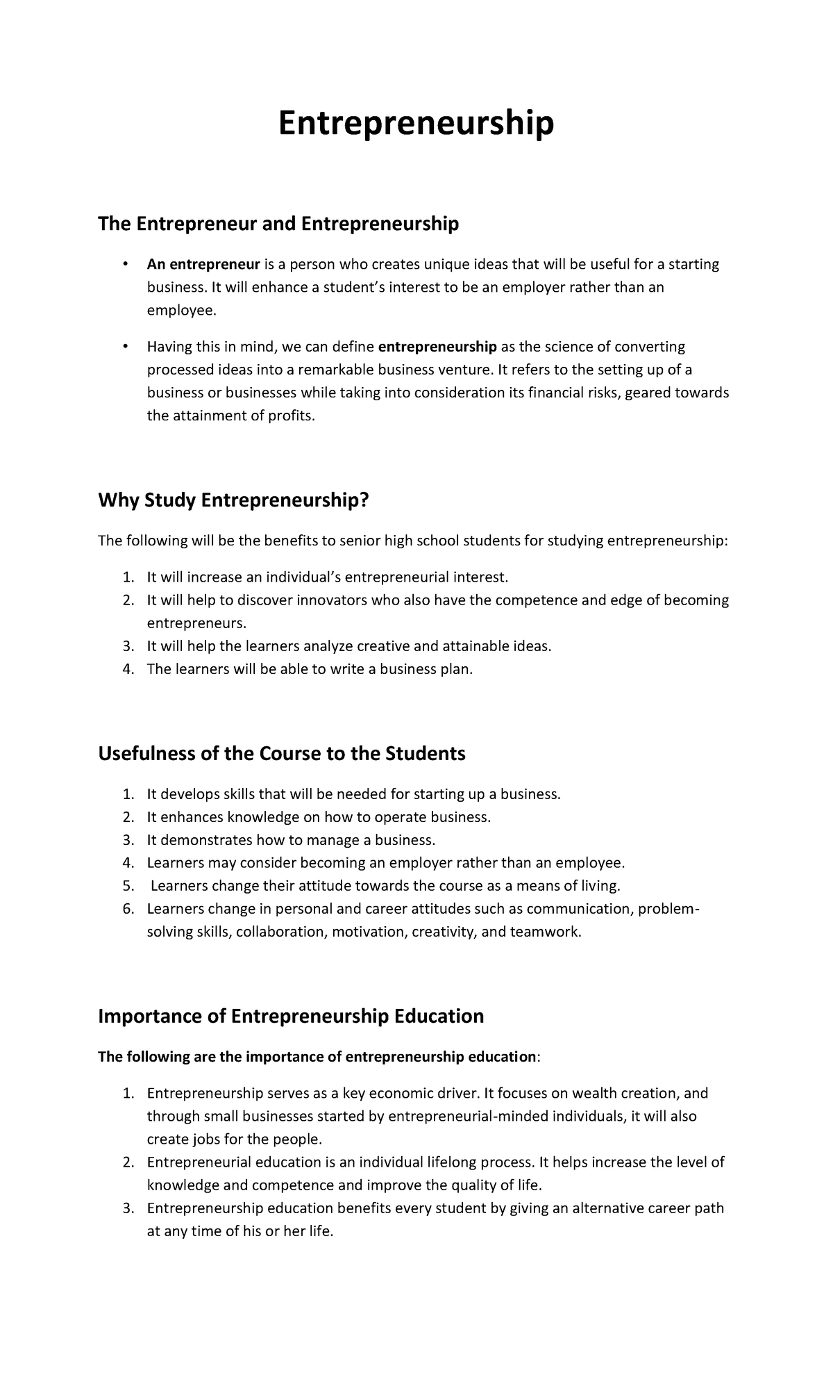 Entrep Modules - Accounting and Business Management - Studocu