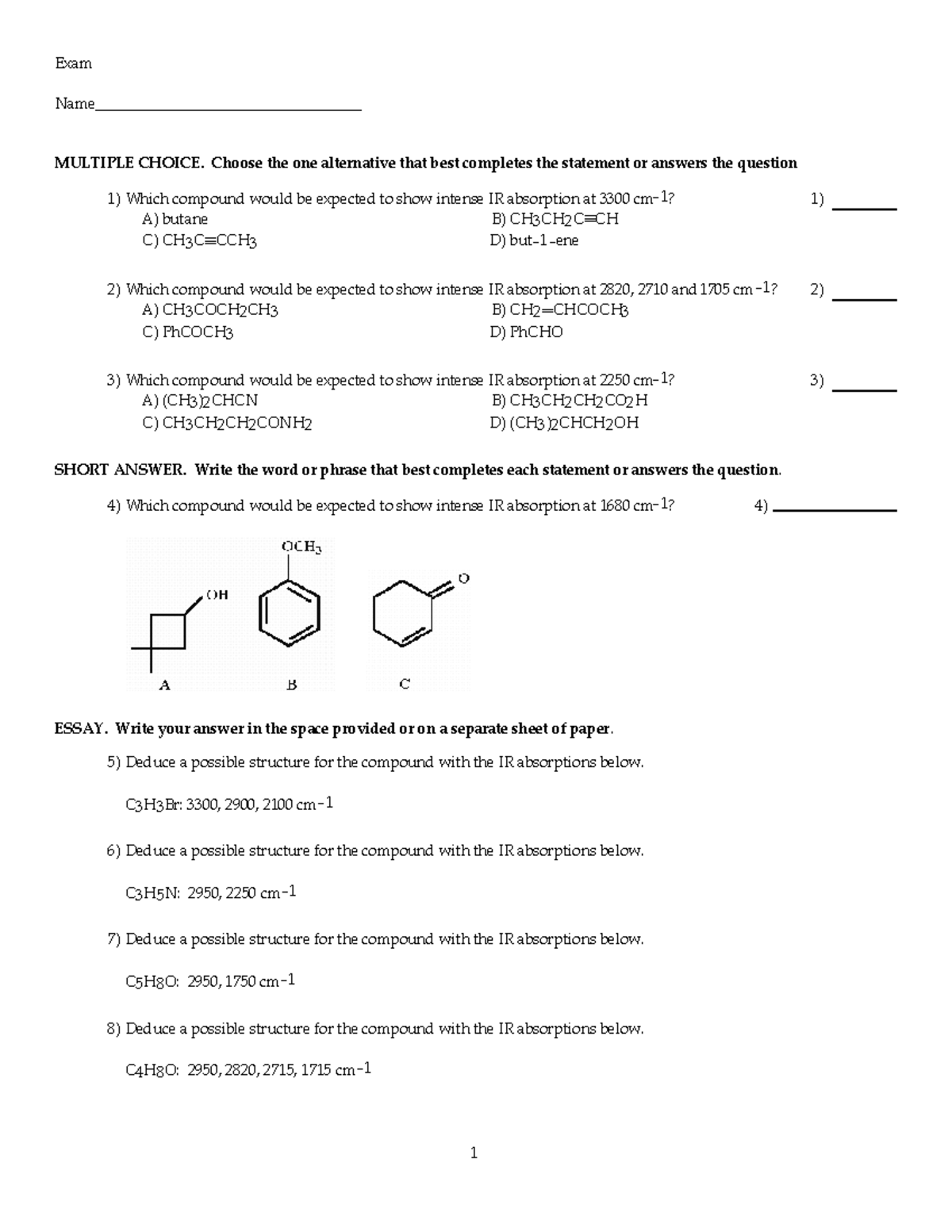W spec all - homework - Exam Name ...