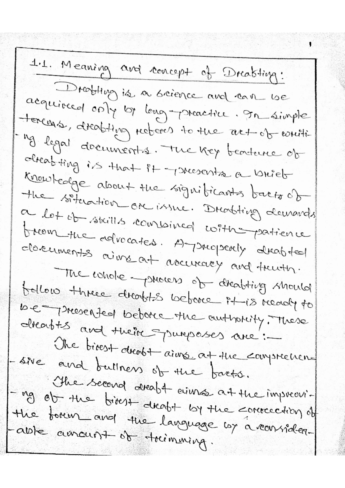 Drafting and Pleadings - 1. Meaning and concept of Dreatting: Drafting ...