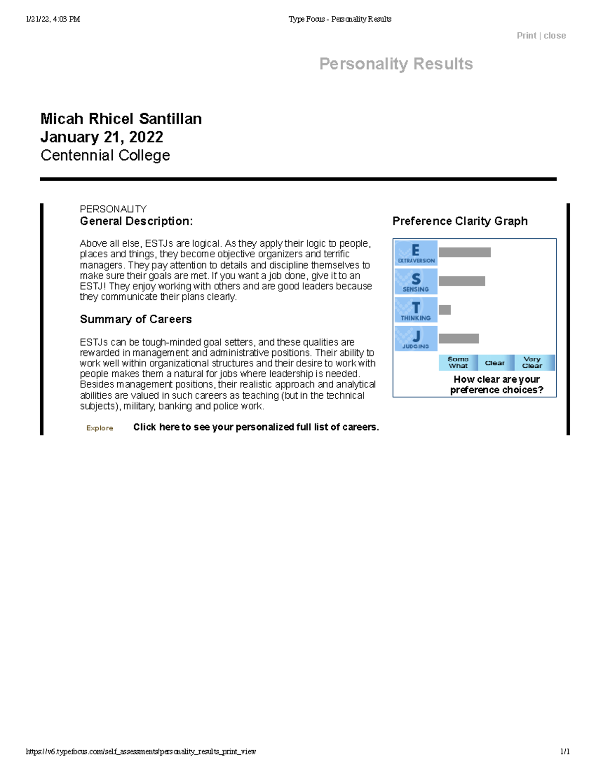Type Focus - Personality Results (Micah Rhicel Santillan) - 1/21/22, 4 ...
