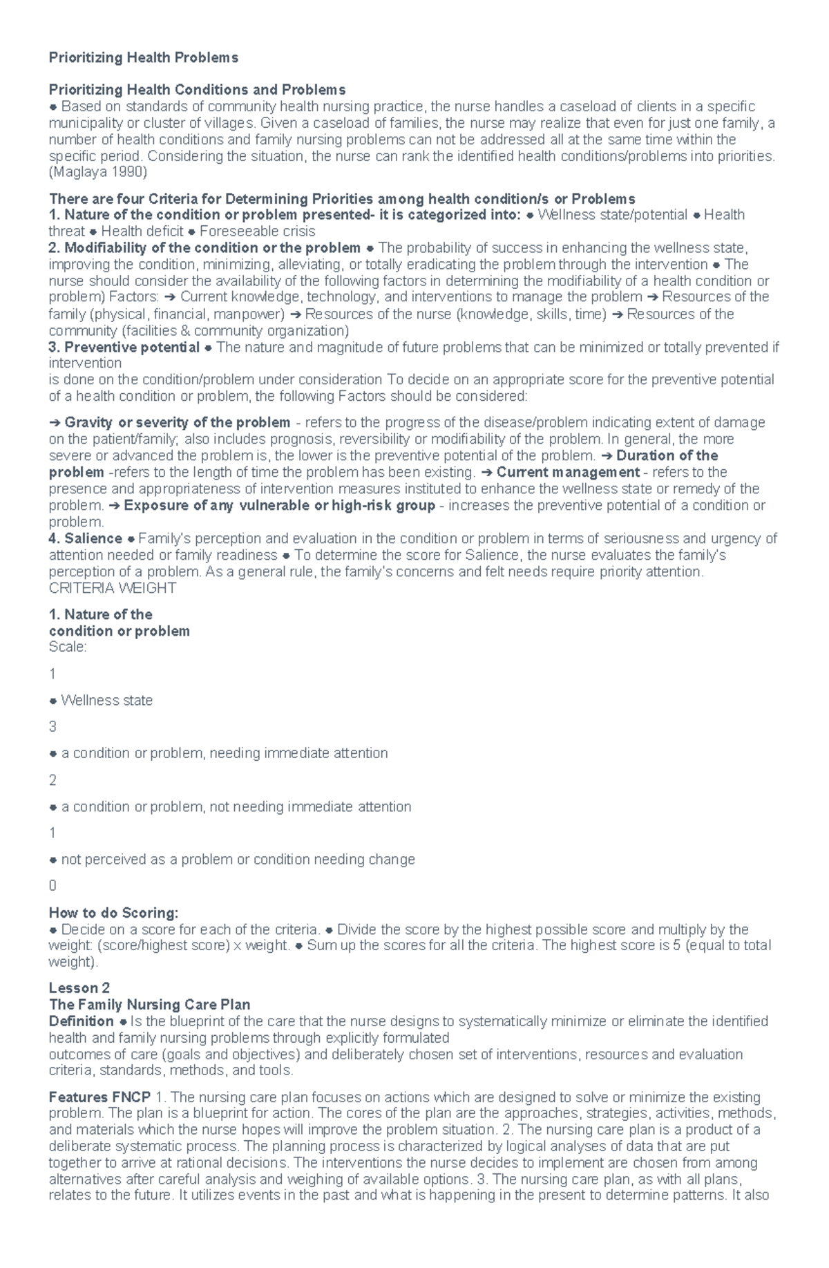 Coverage - Pointers - Prioritizing Health Problems Prioritizing Health ...