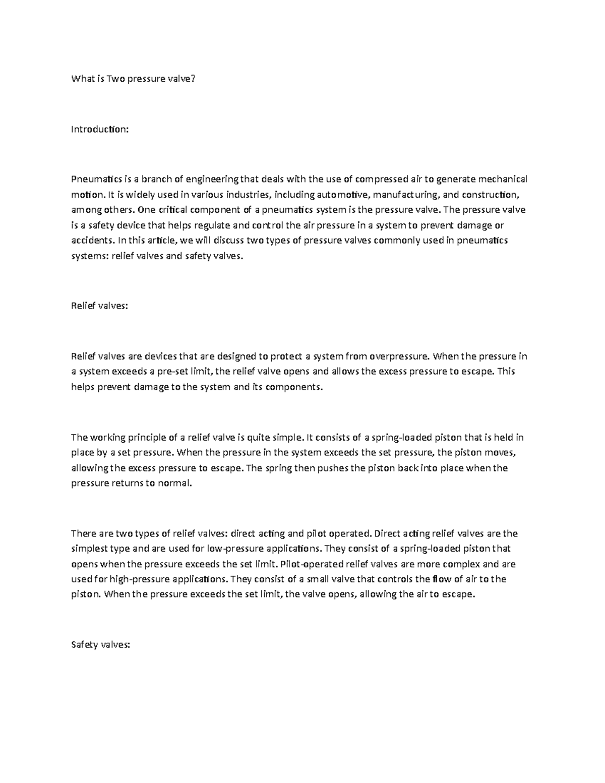 What is Two pressure valve? - What is Two pressure valve? Introduction ...