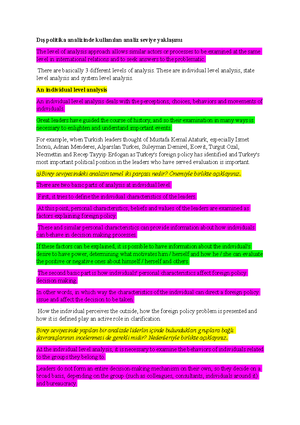 örnek level için - fddv - The Levels of Analysis Individual: Human ...