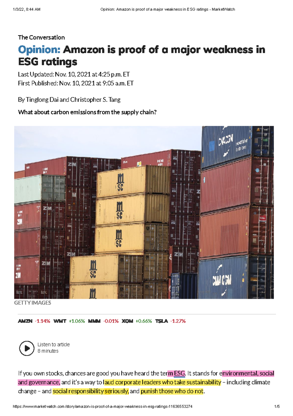 Opinion Amazon is proof of a major weakness in ESG ratings - Market ...