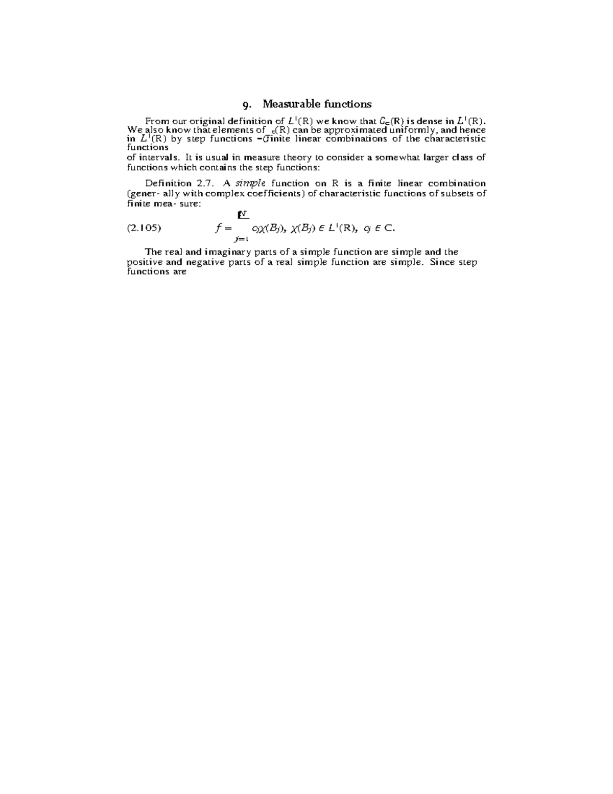 Measurable Functions C L Measurable Functions From Our Original