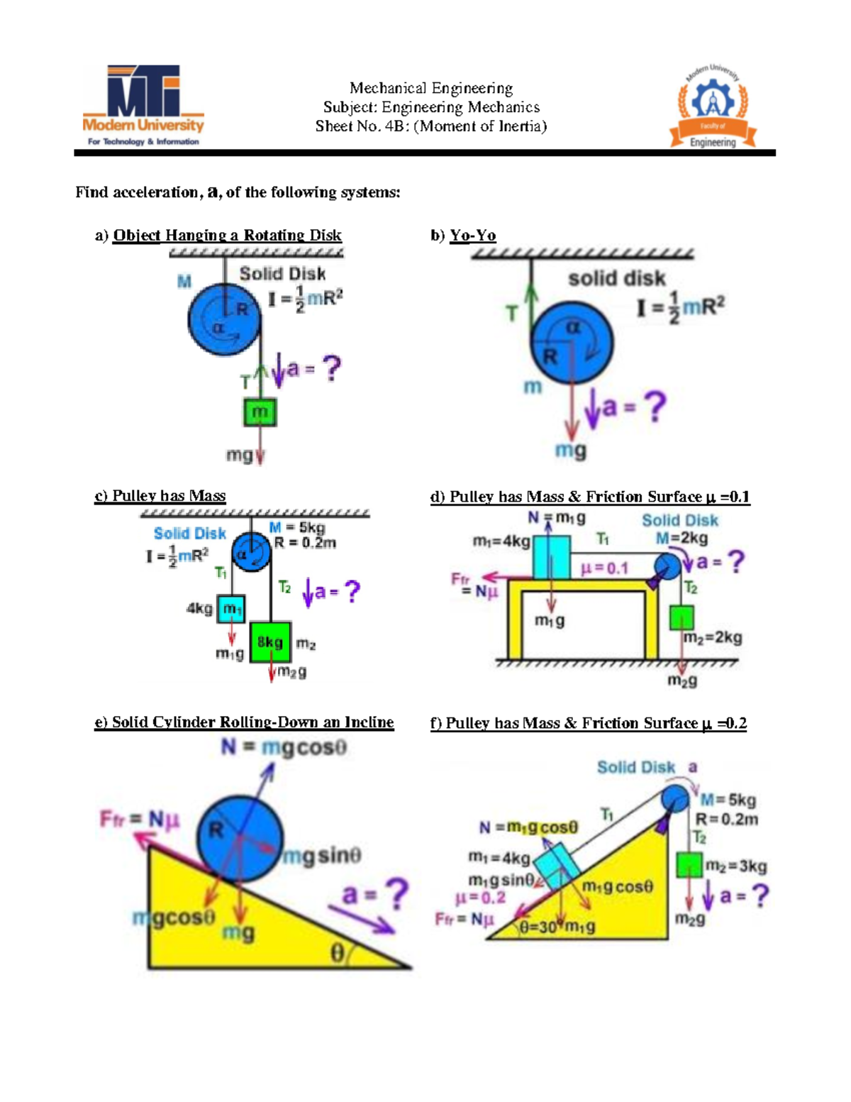 Sheet 4B -Moment of Inertia - Electrical Engineering Fundamentals And ...