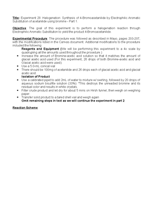 Module 7 Lab report - 1 Title: Experiment 8B: Module 7: Esterification ...