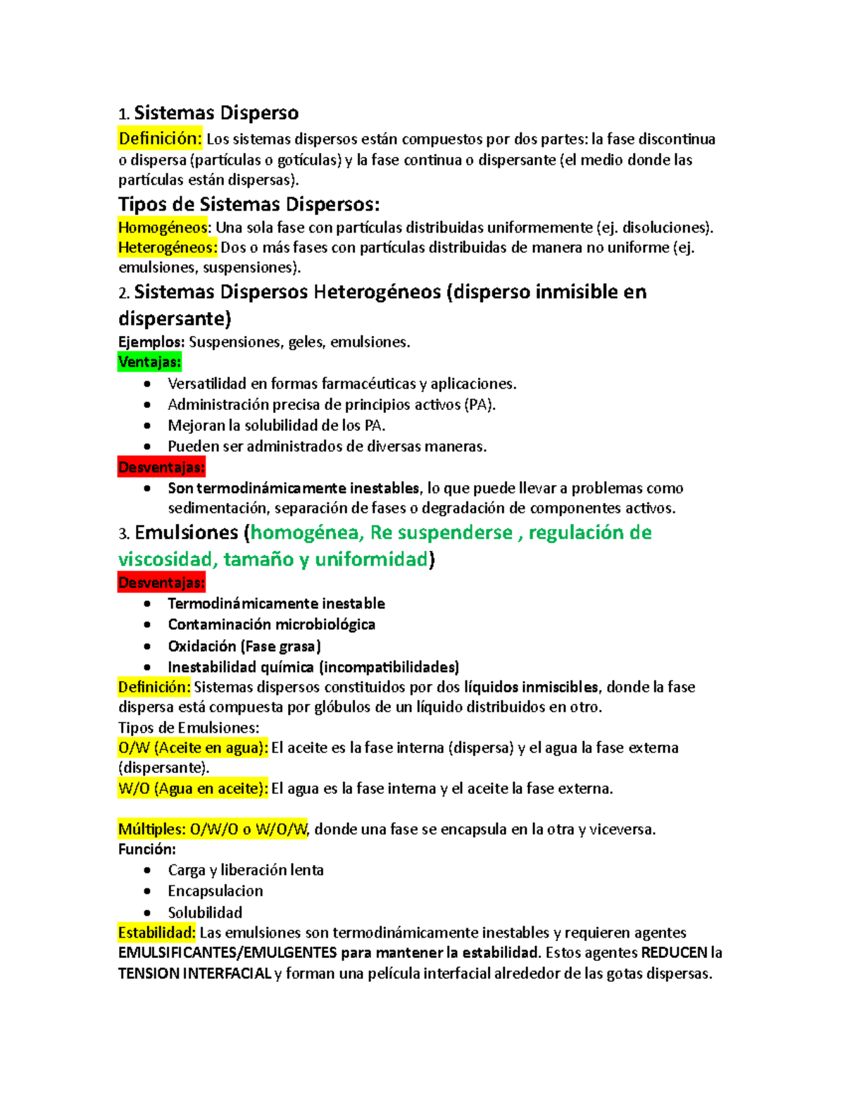 TECFAR UNIDAD 1 - 1. Sistemas Disperso Definición: Los sistemas ...