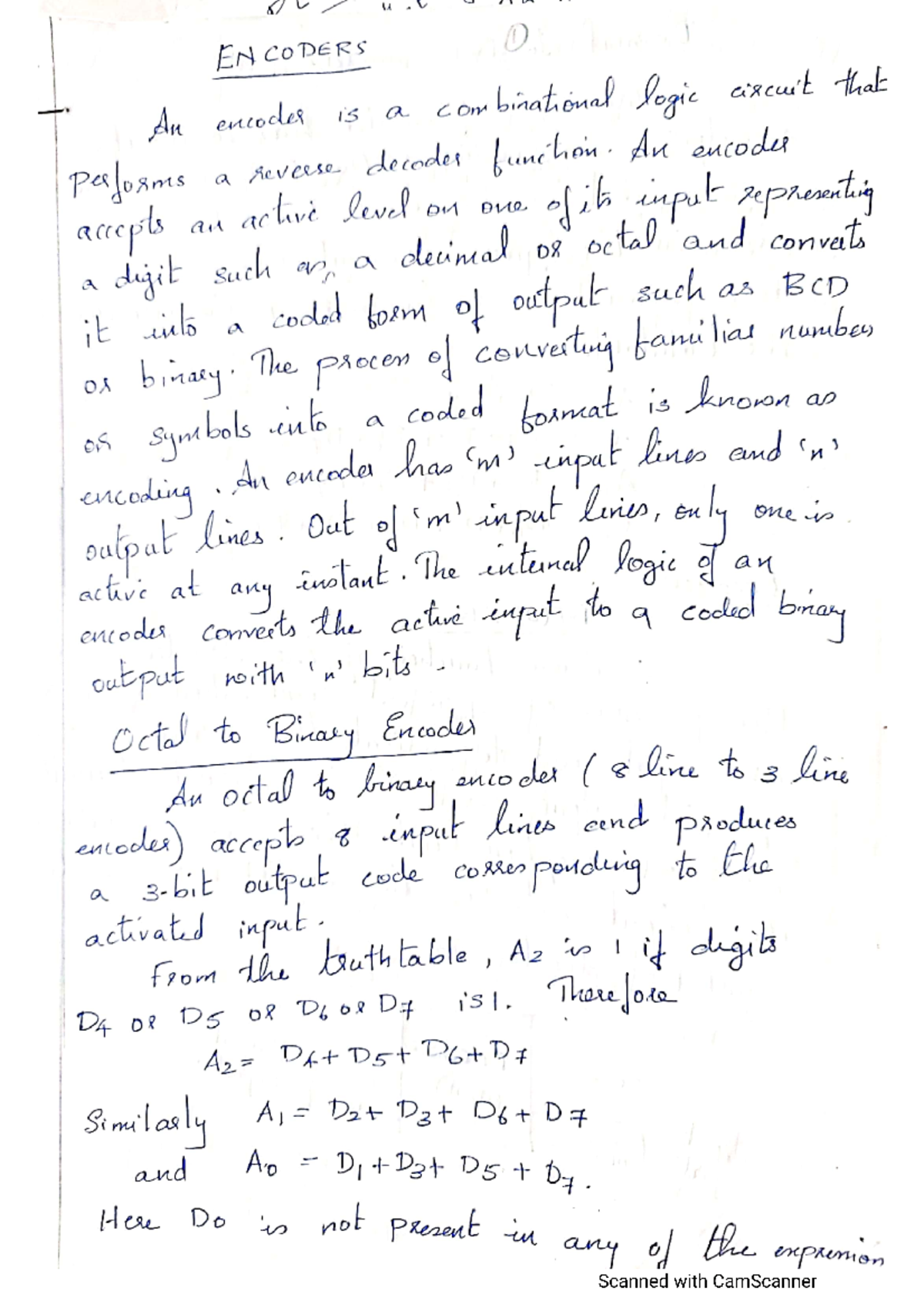 Encoder, decoder, 2 bit comparator - Computer Science - Studocu