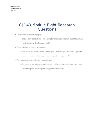 CJ 140 Module Five Journal - Maria Bailey CJ 140 Module Five Journal ...