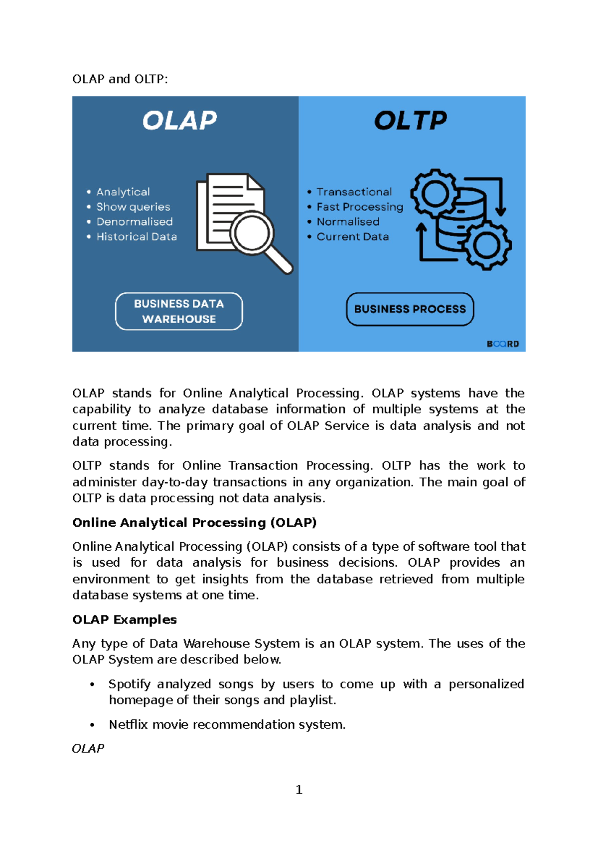 OLAP and OLTP and data mining KDD process - OLAP and OLTP: OLAP stands ...