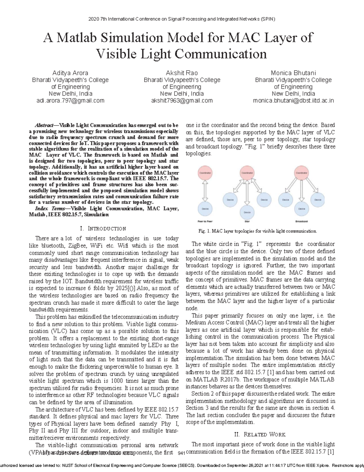 A Matlab Simulation Model for MAC Layer of Visible Light Communication ...