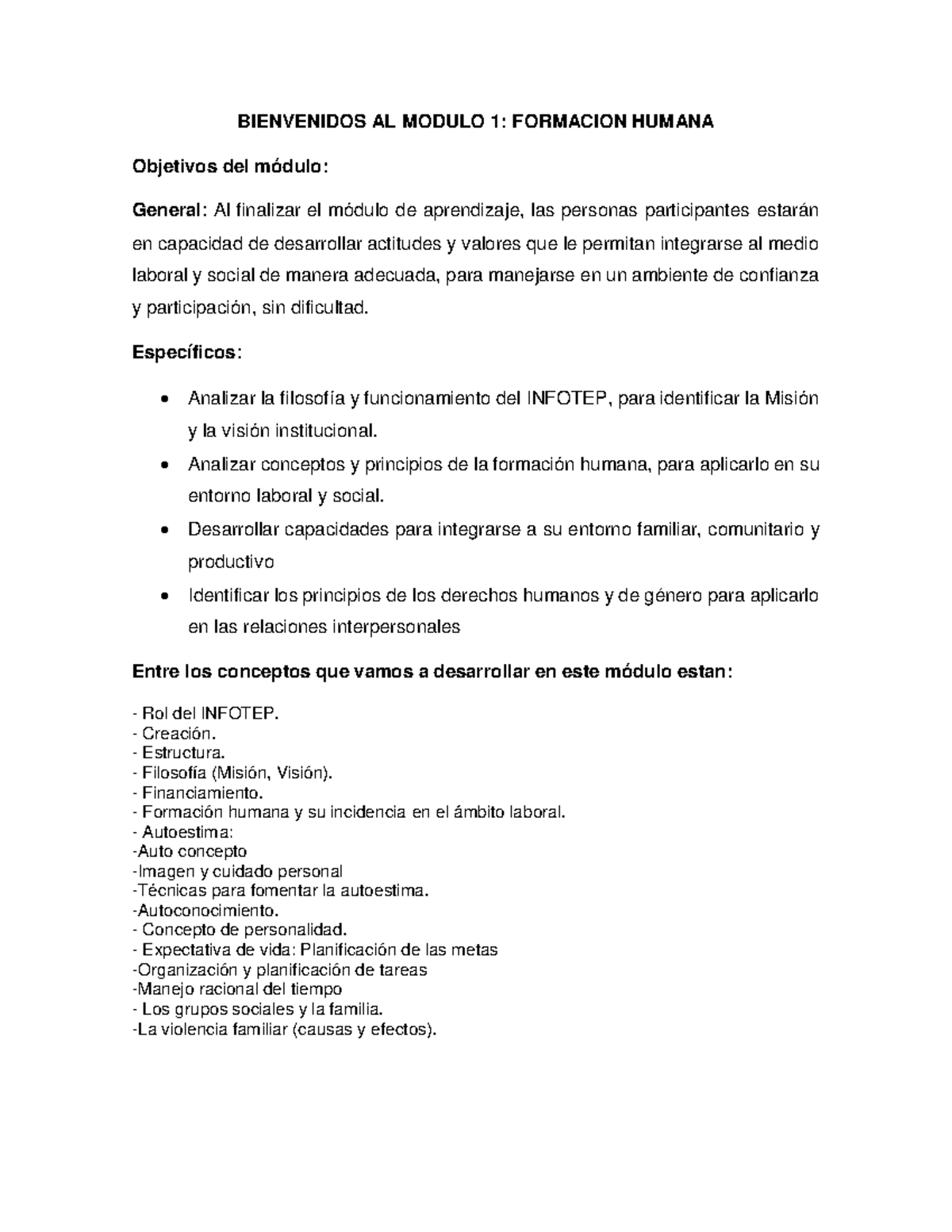 Bienvenidos AL Modulo 1 Formacion Humana - BIENVENIDOS AL MODULO 1 ...