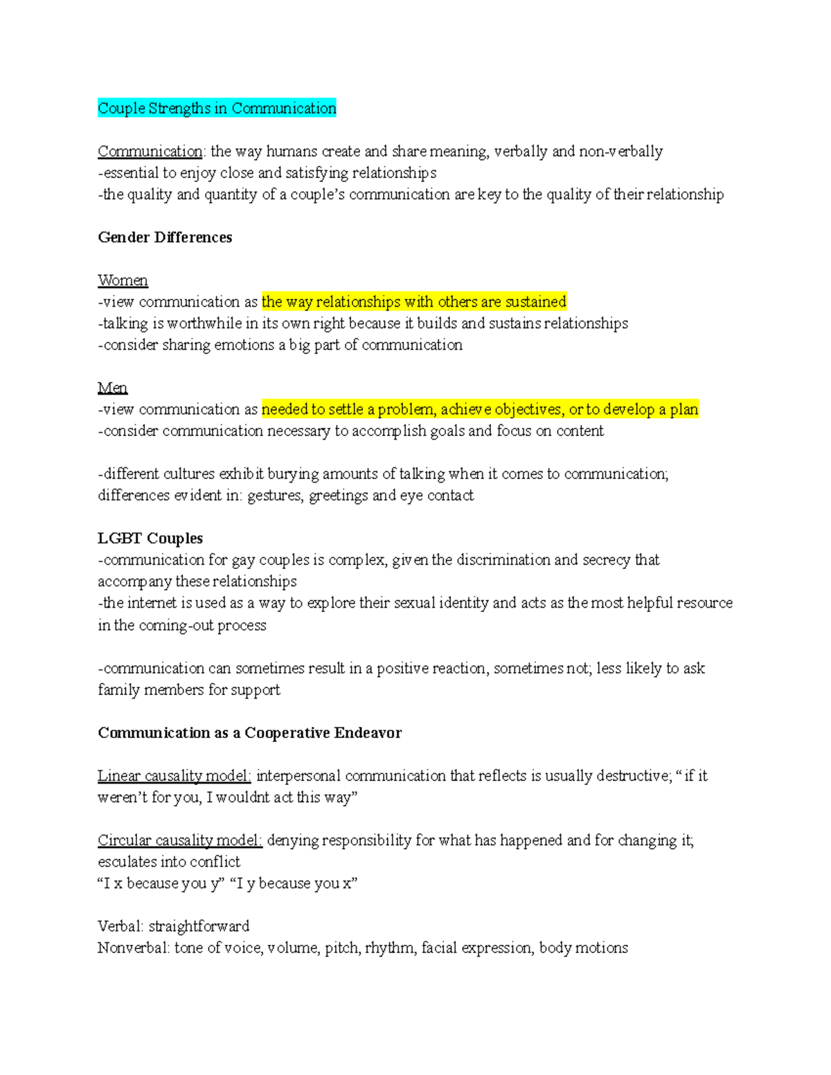 HDFS2100 CH4 - Couple Strengths in Communication Communication: the way ...