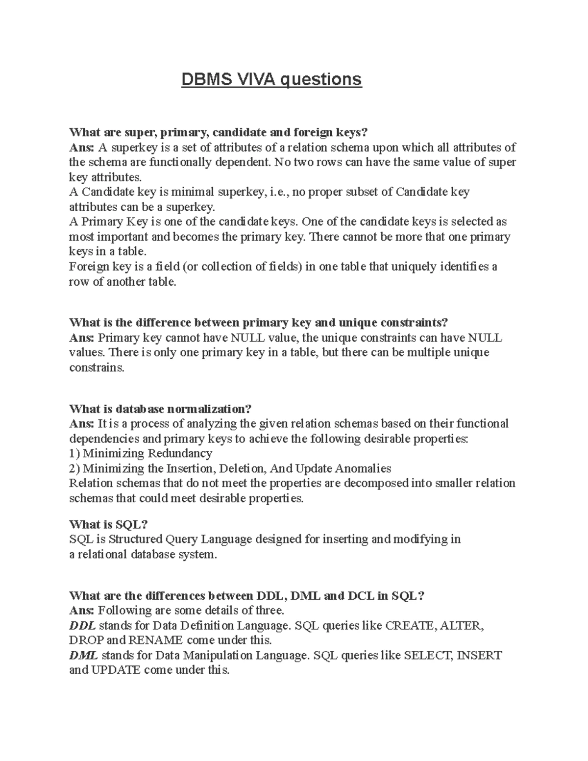 Se viva - Practical viva questions for software engineering - Software Engineering VIVA ...