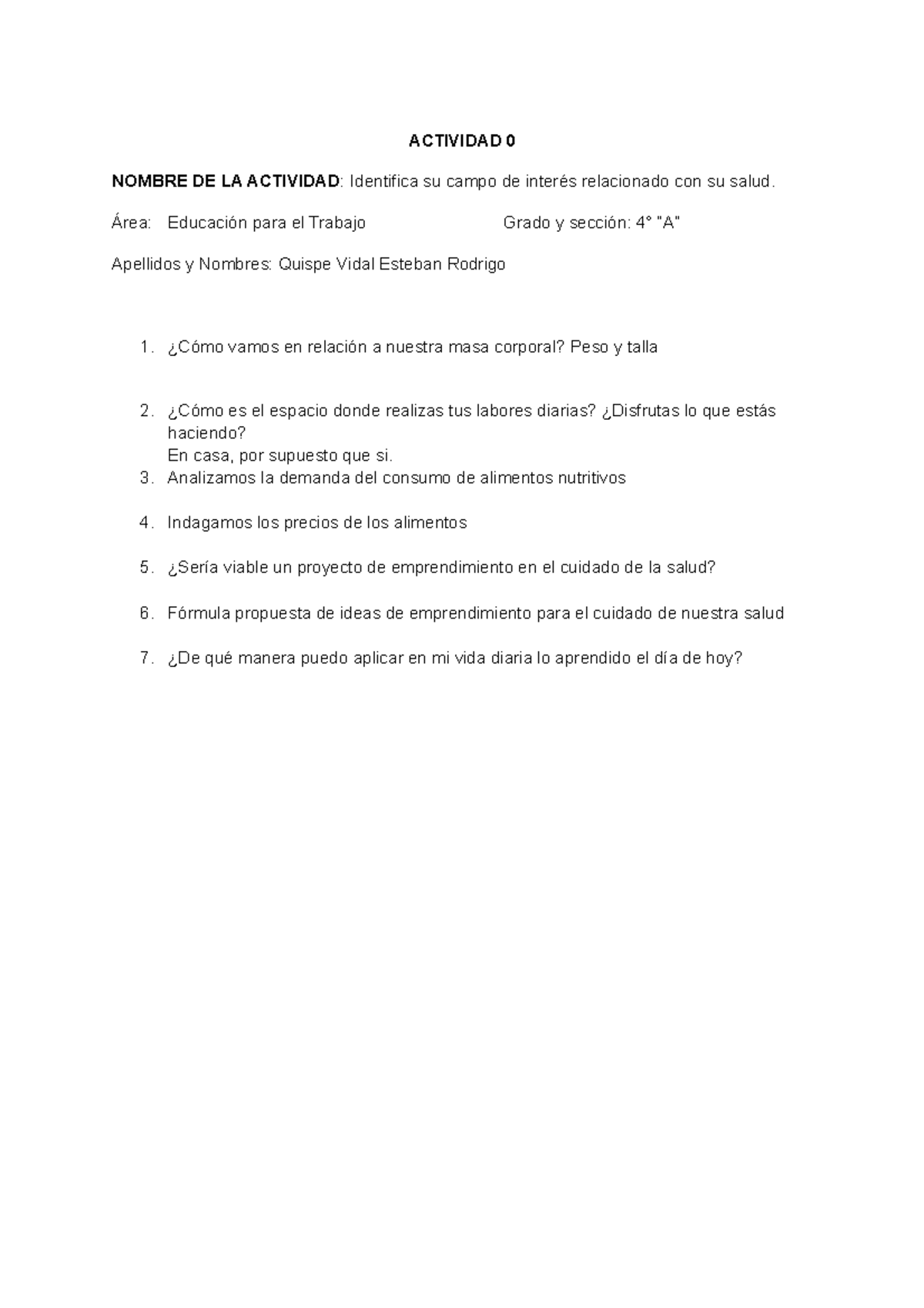 Actividad 0 EPT - hola como estas - ACTIVIDAD 0 NOMBRE DE LA ACTIVIDAD ...