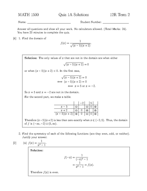Math 1510 honesty declaration - Dept. of Math. Honesty Declaration Math ...