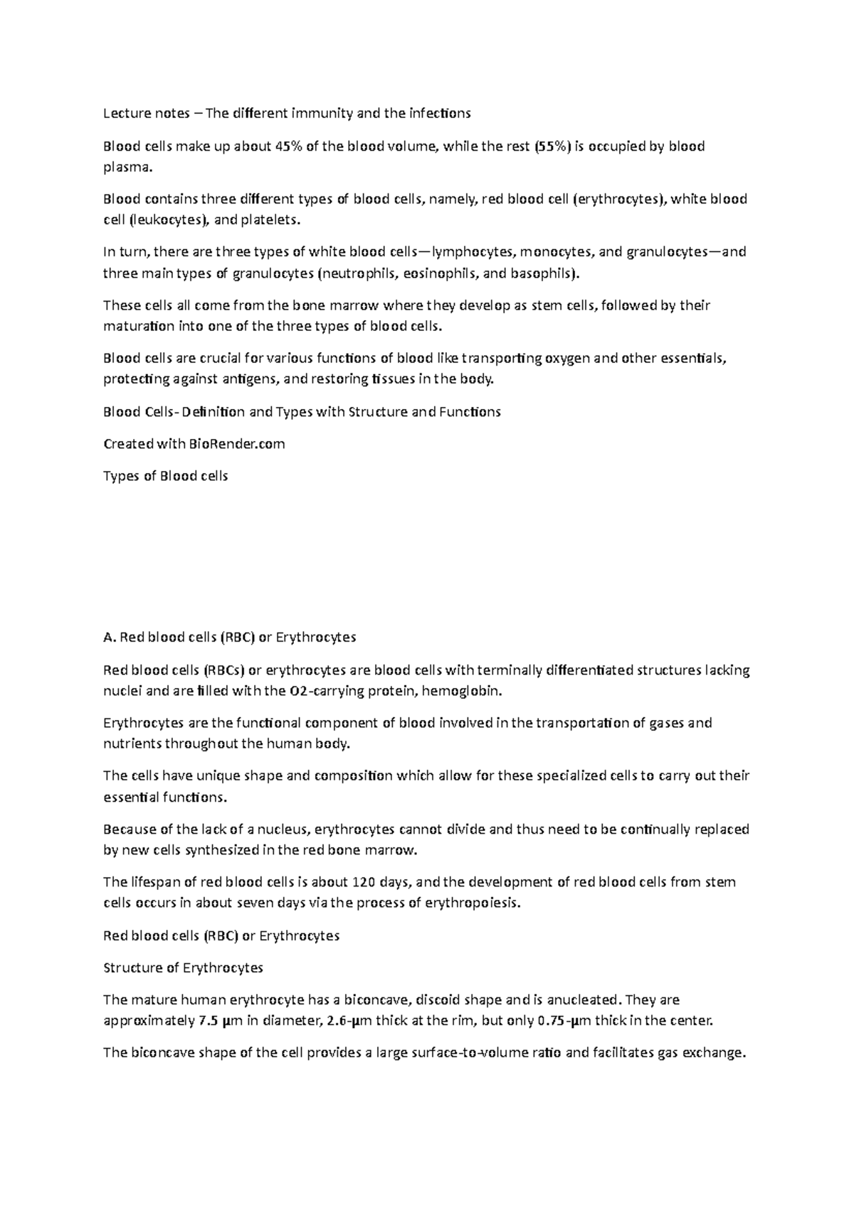 Lecture notes – The different immunity and the infections - Lecture ...