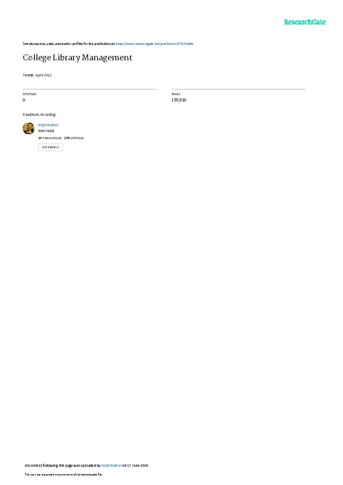 College Library Management - See discussions, stats, and author ...