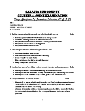 Home Science - Home Science Form 1 - Question Paper - copy - ZERAKI ...