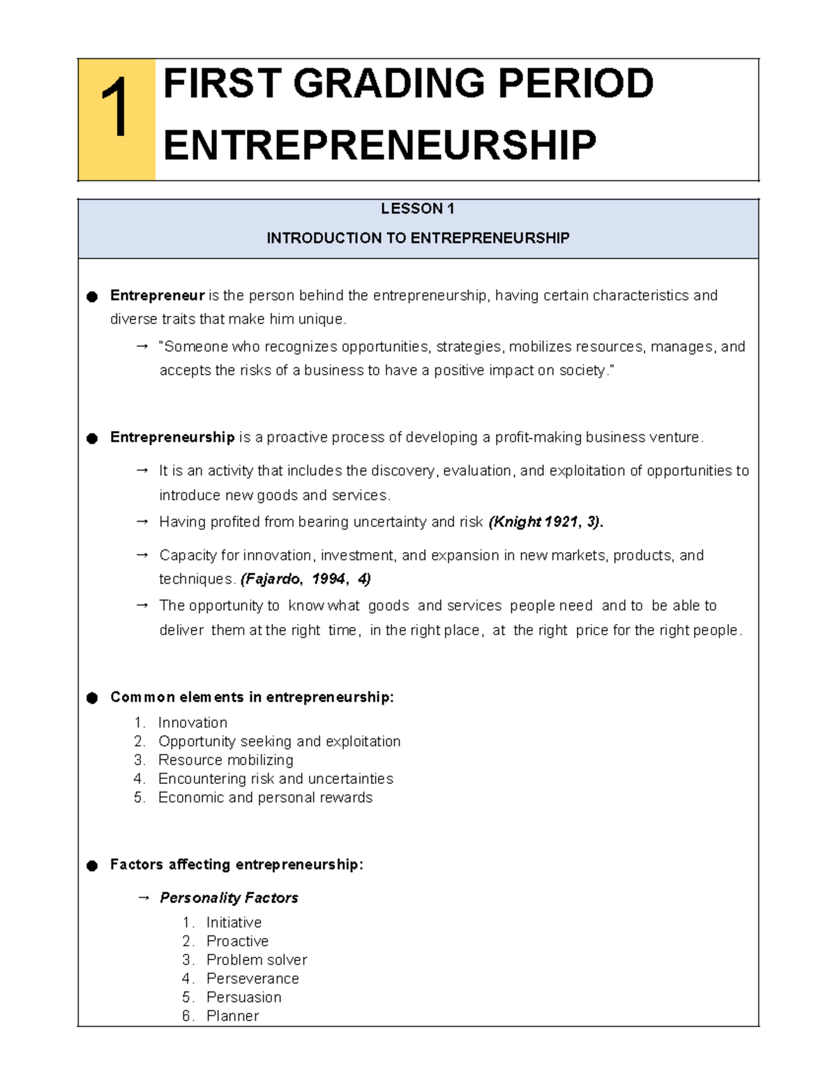 1st Grading Summative Reviewer - 1 FIRST GRADING PERIOD ...