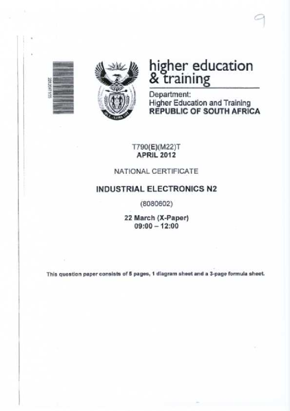 2012 april n2 industrial electronics - EER212 - Studocu