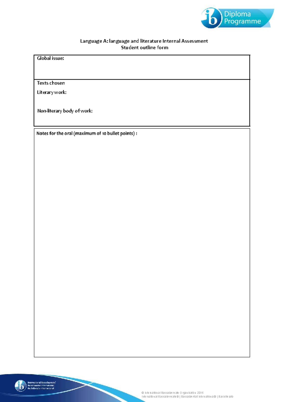 Outline form Lang Lit en - Language A: language and literature Internal ...