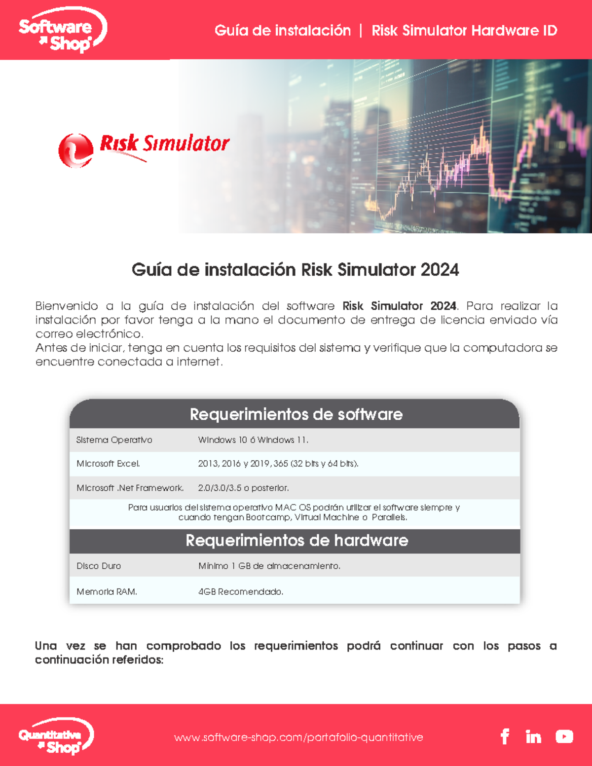 Guia instalación RISK 2024 - Guía de instalación Risk Simulator 2024 Bienvenido a la guía de ...