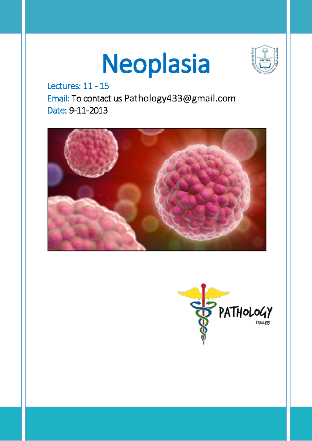 4- Neoplasia 11 - 15 - easy summaries - Foundation Block Page 1 ...