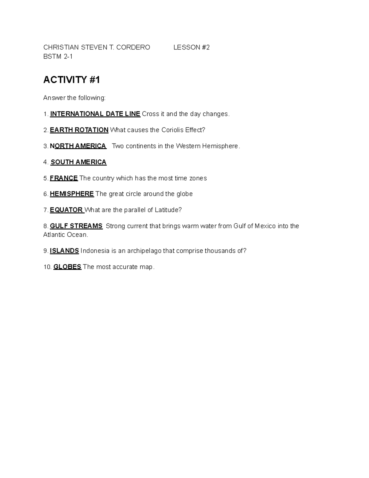Lesson 2 Cordero,Christian Steven (BSTM 2-1) - CHRISTIAN STEVEN T ...