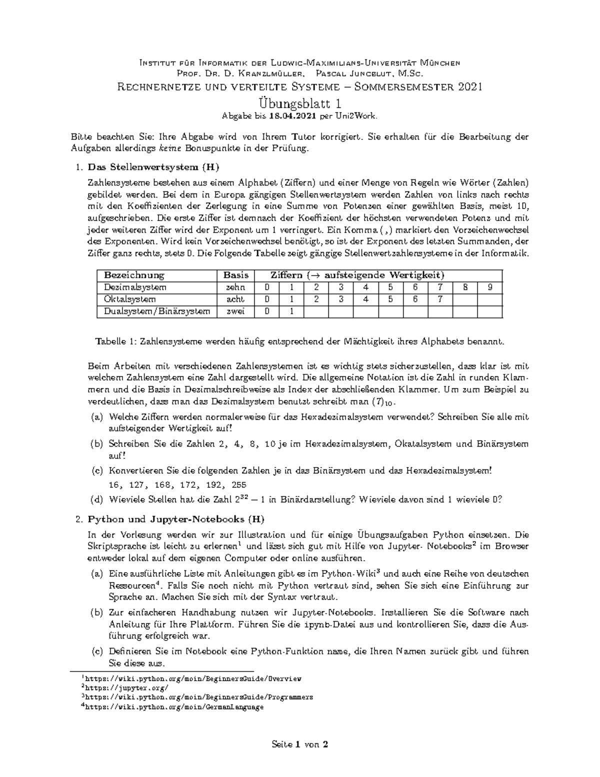 Blatt-01 uebungsblatt - Institut für Informatik der Ludwig-Maximilians-Universität München Prof ...