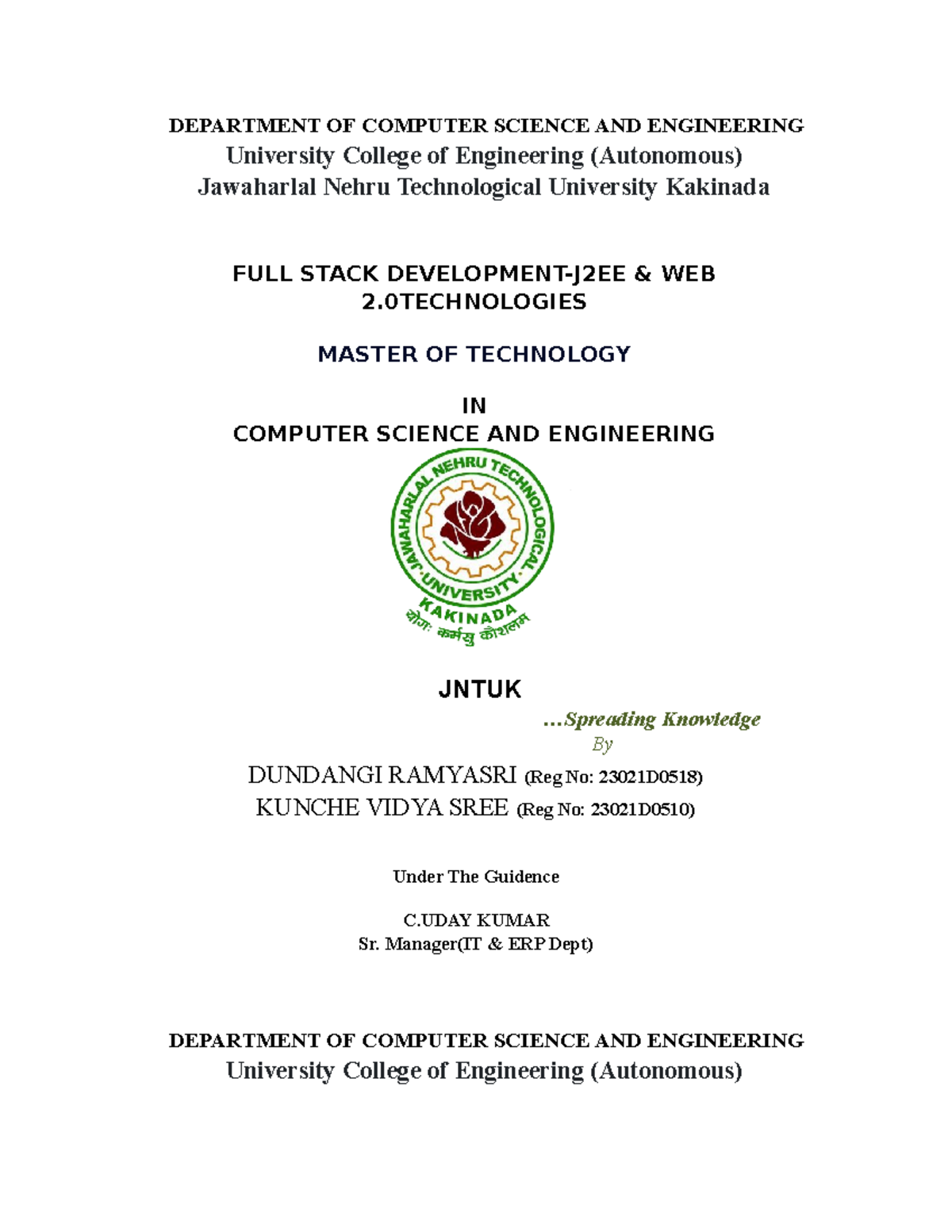 Webtechnology 2 - this is internship project - DEPARTMENT OF COMPUTER SCIENCE AND ENGINEERING ...