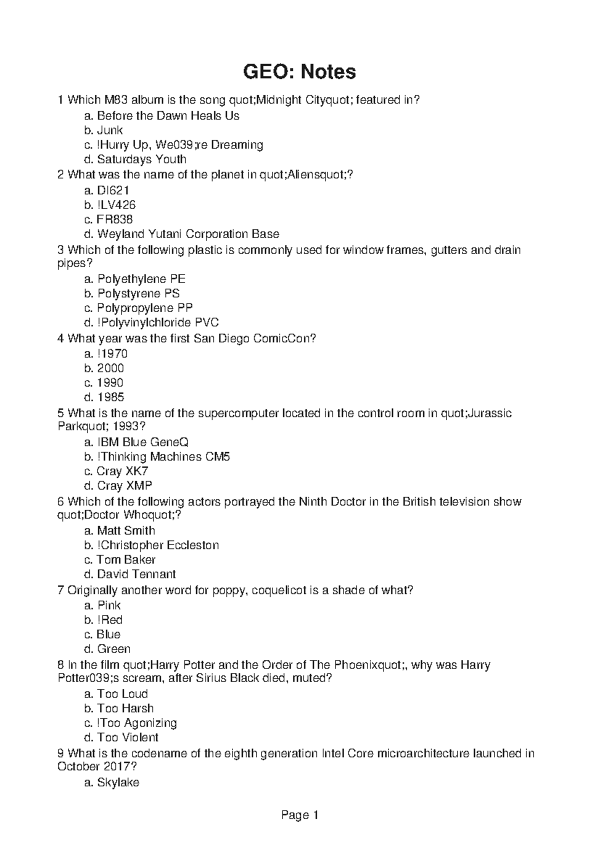 GEO147 Chapter Summary 6 - GEO: Notes 1 Which M83 album is the song ...