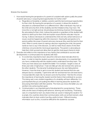 Autism Interview Questions - Week Two Assignment Autism Interview IEP ...