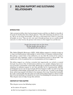 Professional Skills Development - BUILDING RAPPORT AND SUSTAINING ...