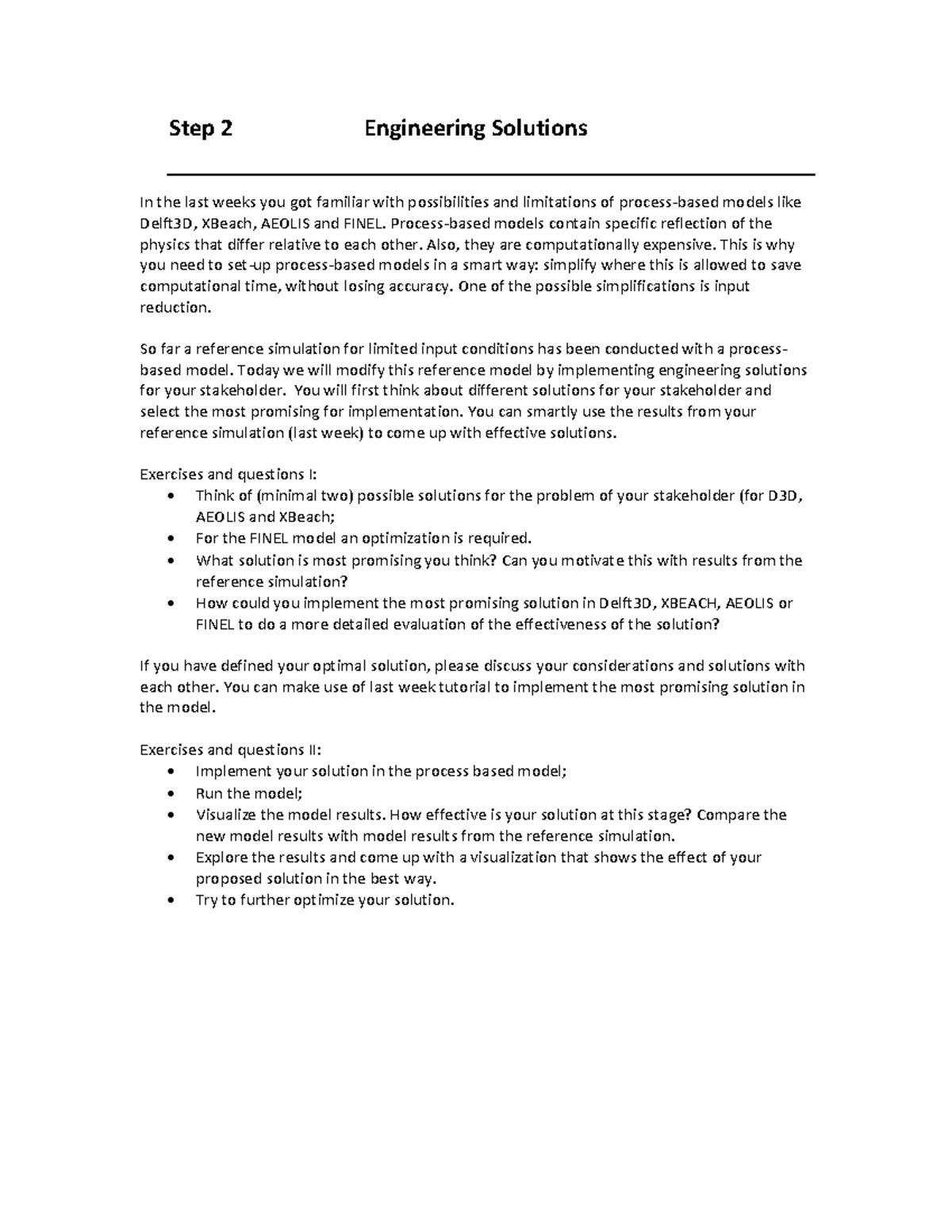 Step 2; Design with Process based models - Step 2 Engineering Solutions ...