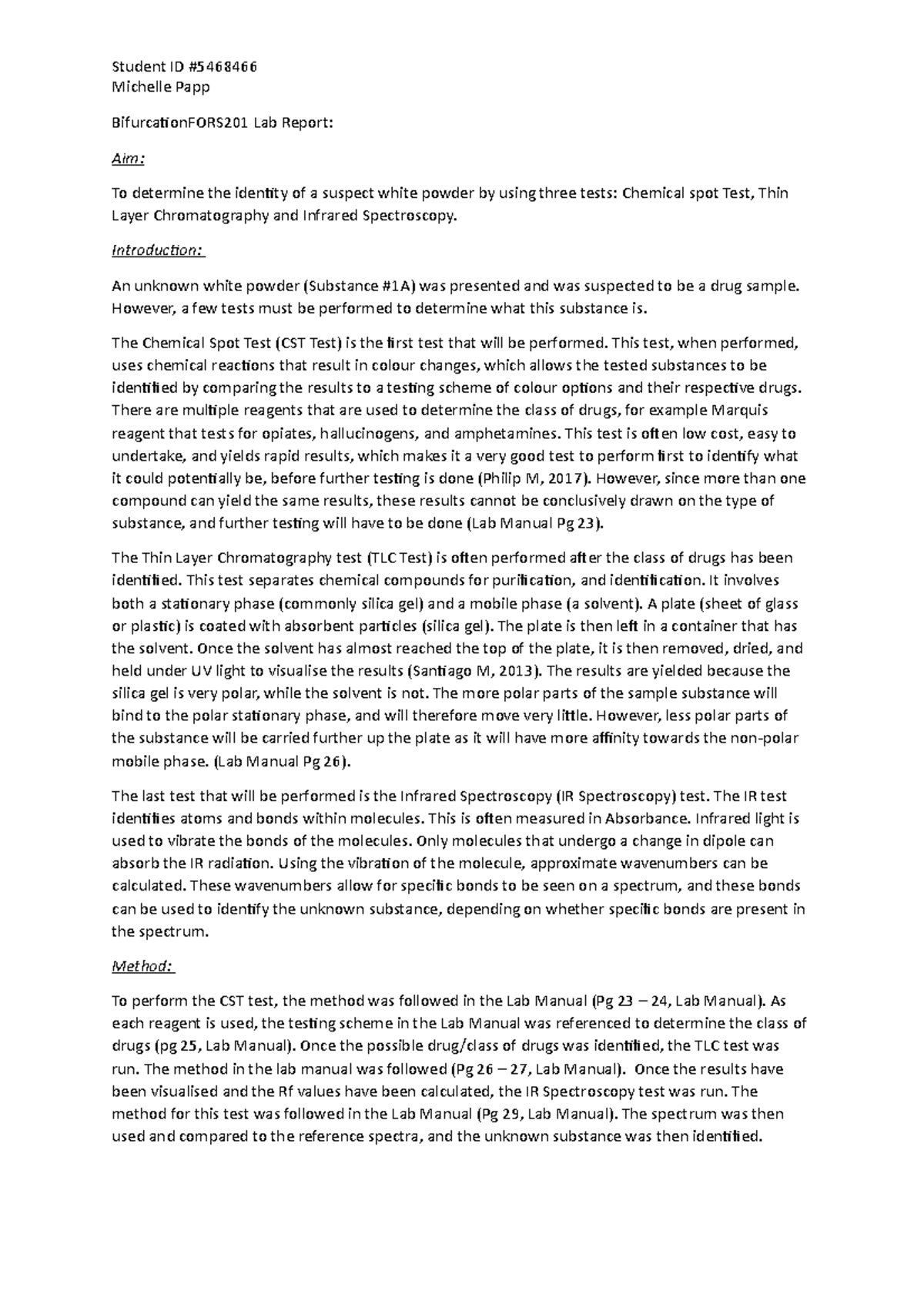 FORS201 Lab Report 2 - Michelle Papp BifurcationFORS201 Lab Report: Aim ...