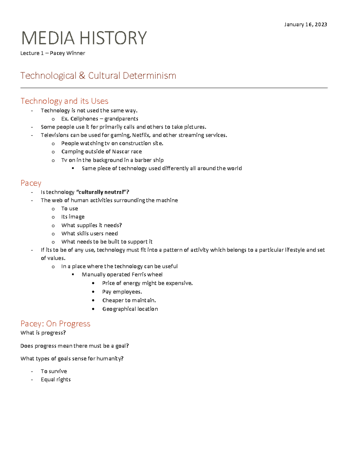 Media History - Lecture 1 - January 16, 2023 MEDIA HISTORY Lecture 1 ...