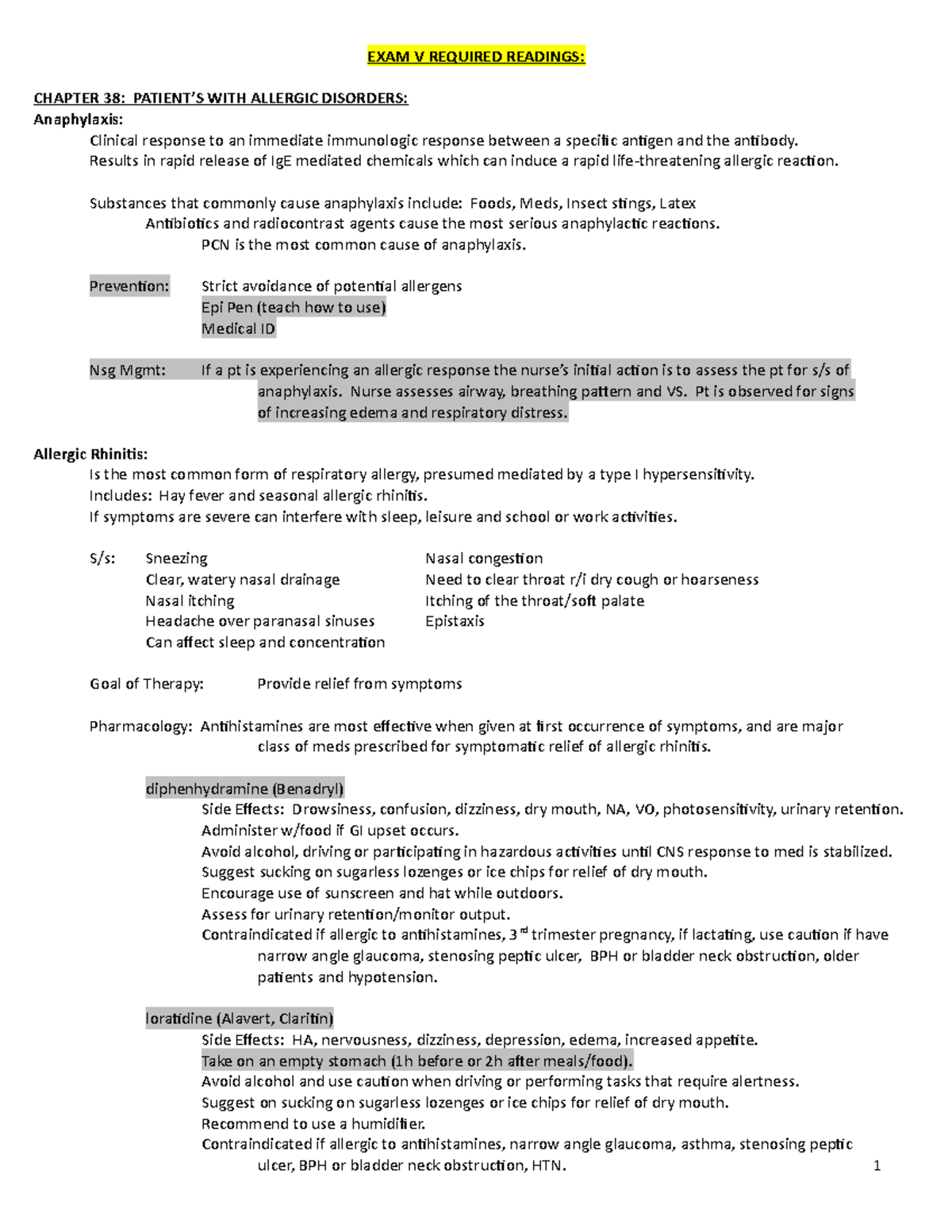 Exam 5 Study Guide - Physiological safety notes - EXAM V REQUIRED ...