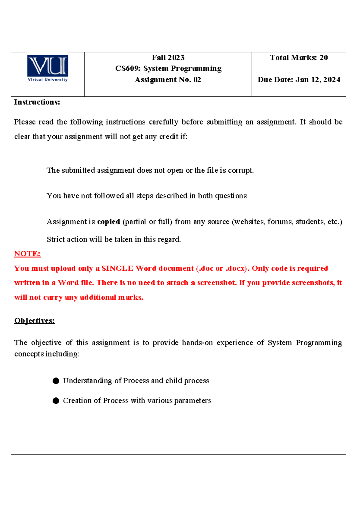 Fall 2023 Cs609 2 Fall 2023 Cs609 System Programming Assignment No