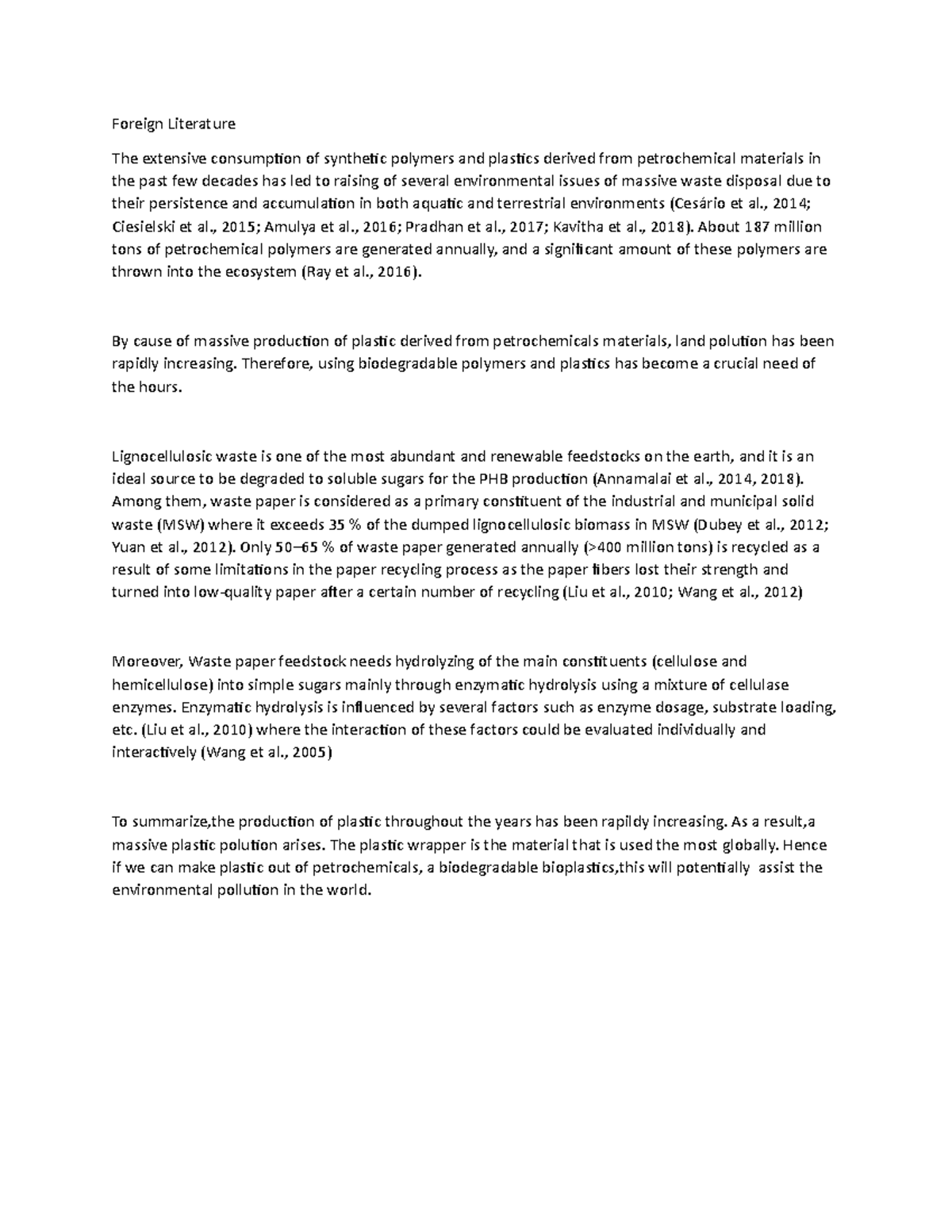 Foreign Literature - We will be needing the information of this article ...