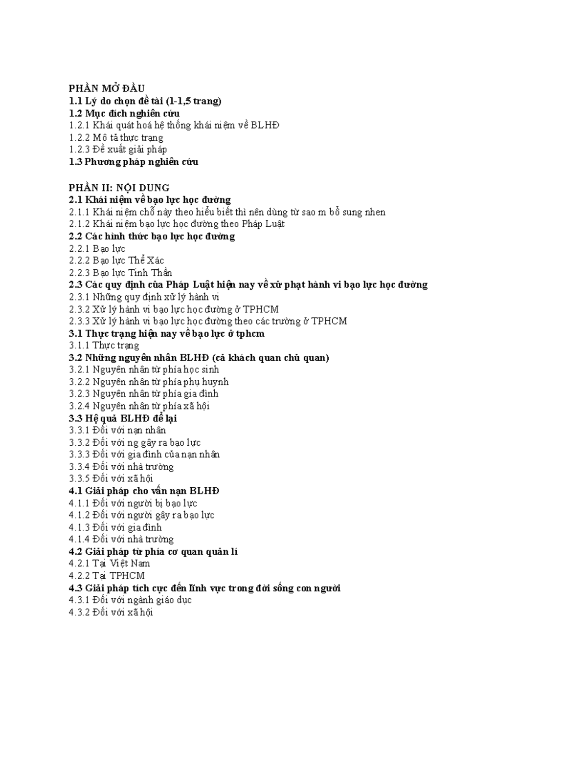 Xhh - SJSJ - PHẦN MỞ ĐẦU 1 Lý do chọn đề tài (1-1,5 trang) 1 Mục đích nghiên cứu 1.2 Khái quát ...