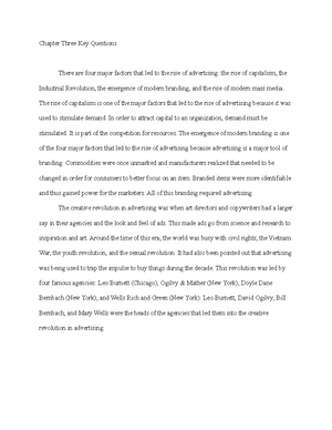 Chapter Five Key Questions - Chapter Five Key Questions There are four ...