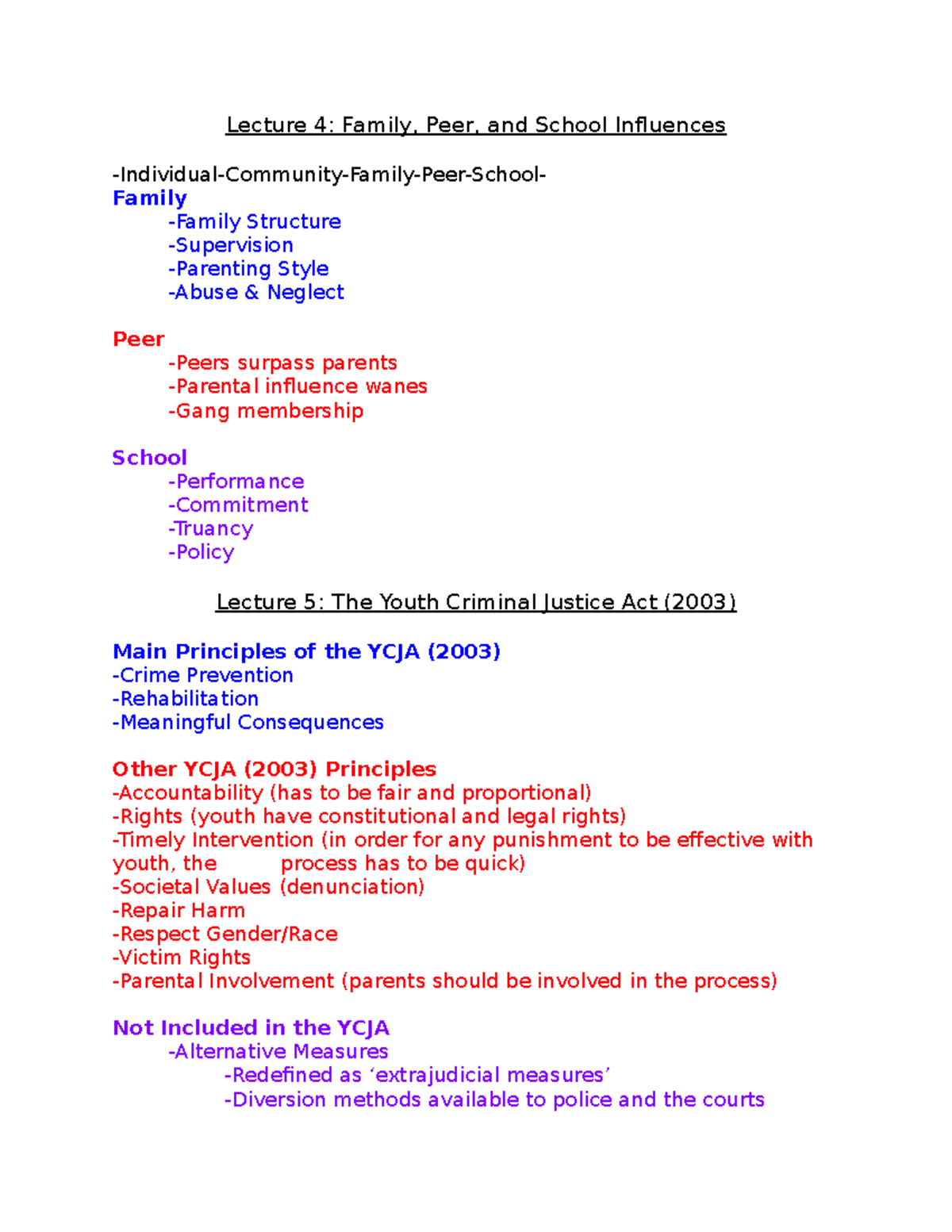 Lecture 4:5 - Lecture 4: Family, Peer, and School Influences - Studocu