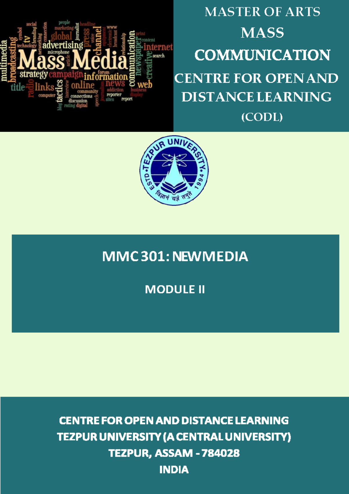 NEW Media Module II SLM - This - MMC 301: NEWMEDIA MODULE II MASTER OF ...