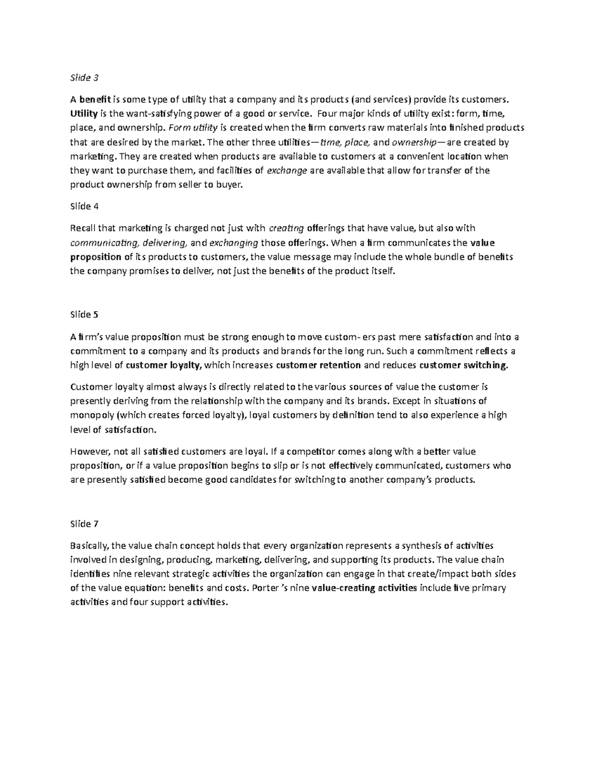 Script-Marketing Management - Slide 3 A benefit is some type of utility ...