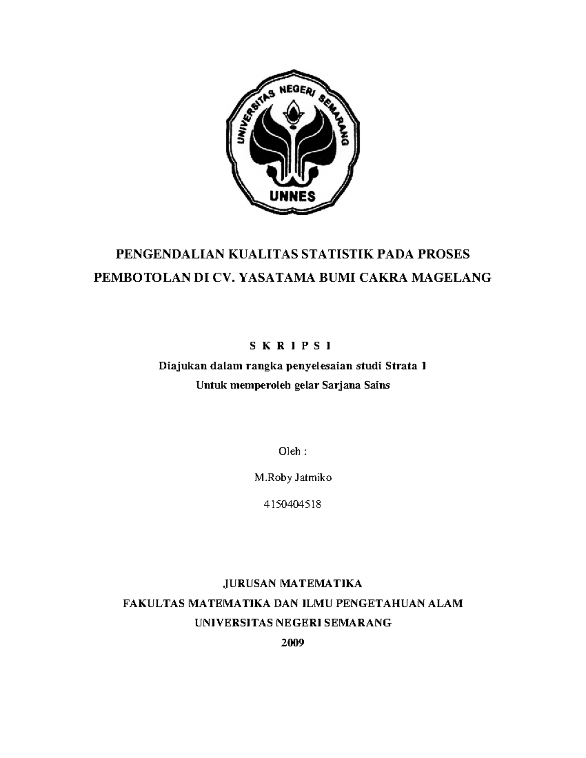 4921 - SPM - PENGENDALIAN KUALITAS STATISTIK PADA PROSES PEMBOTOLAN DI ...