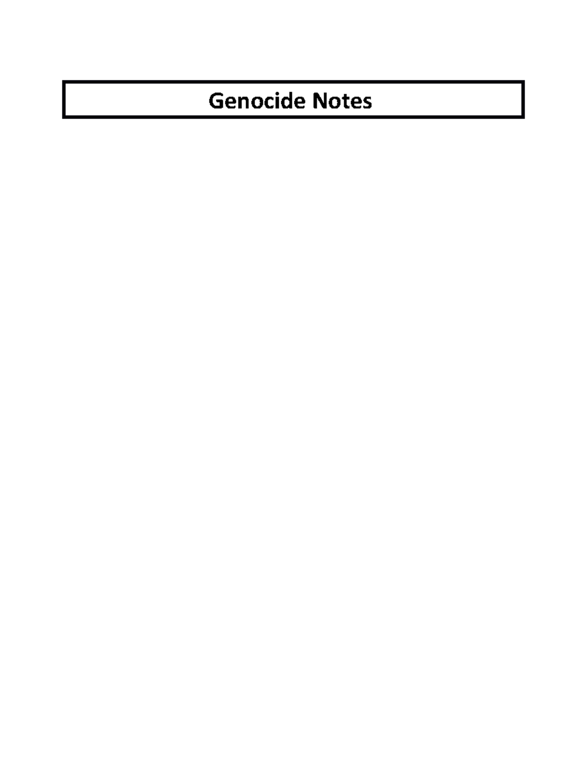 Genocide Pols 4160 Notes - Genocide Notes 10 Stages of Genocide 10 ...